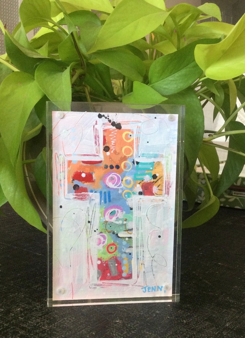 Abstract Cross Painting in Acrylic Frame ACE1 - Etsy