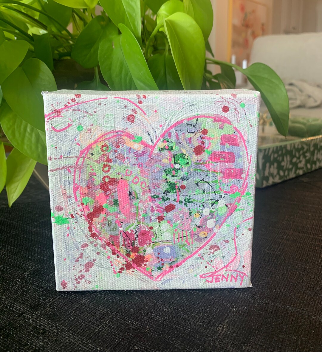 Abstract Original Heart Painting - “my Heart’s Desire” - Etsy