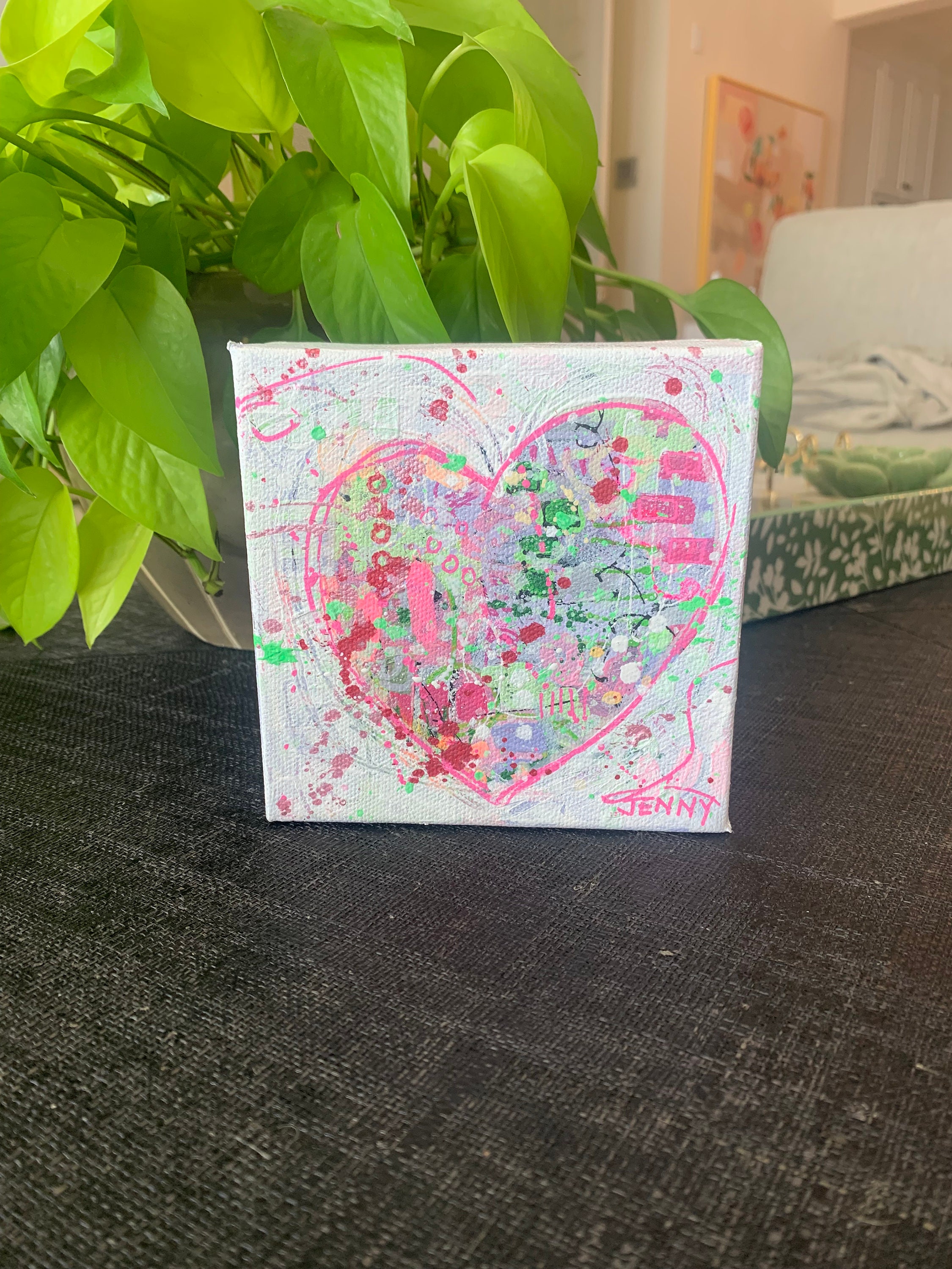Abstract Original Heart Painting - “my Heart’s Desire” - Etsy