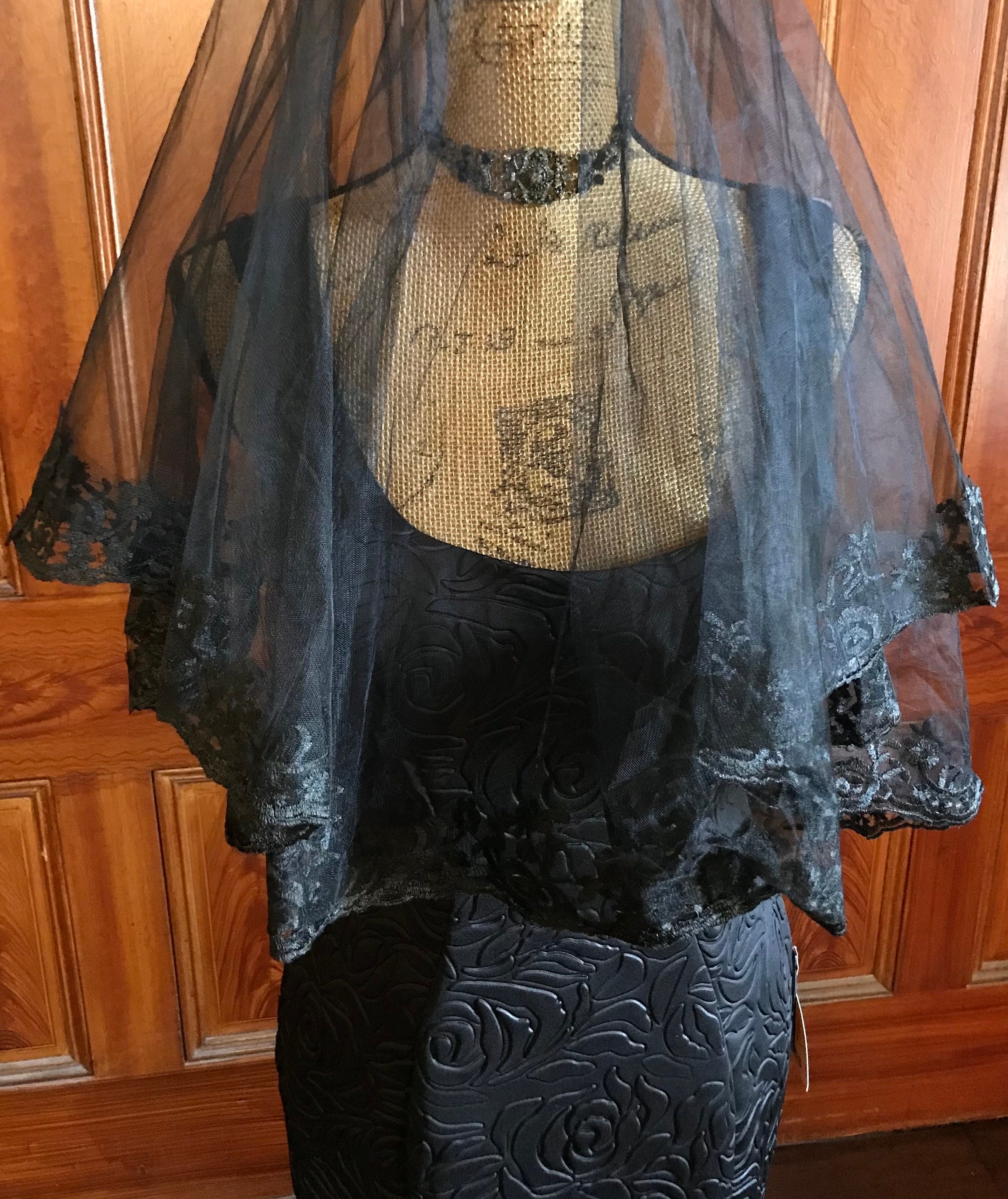 Black Gothic Bridal Victorian Vampy Costume Veil - Etsy