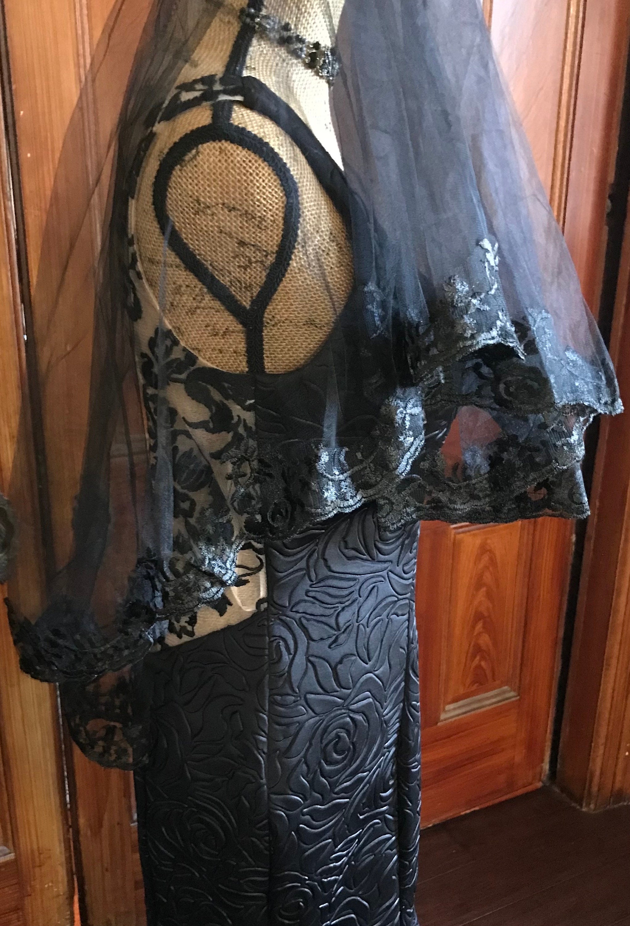 Black Gothic Bridal Victorian Vampy Costume Veil - Etsy