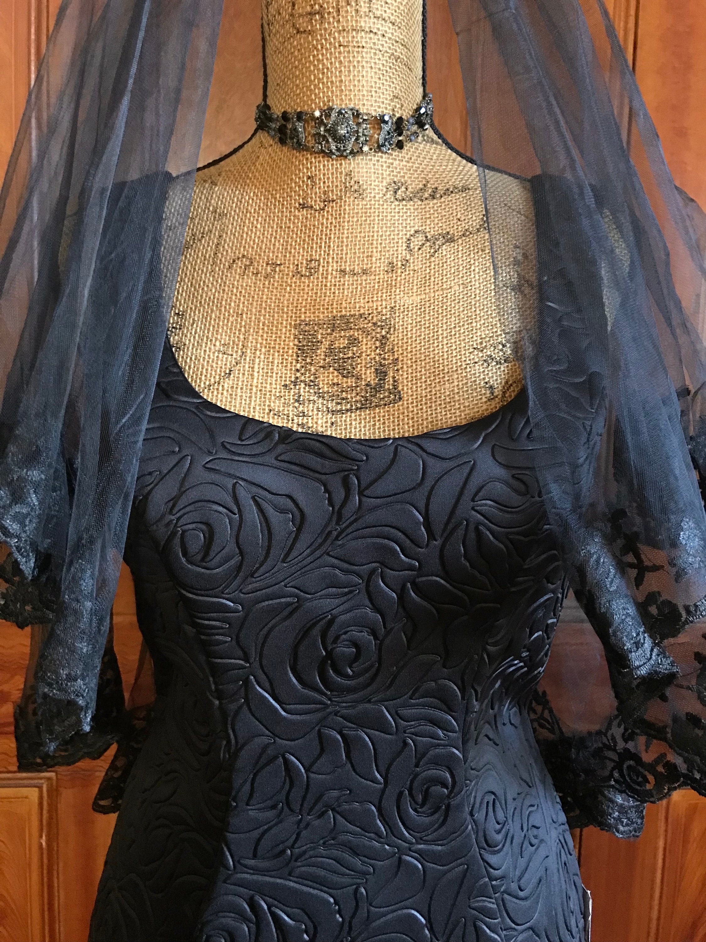 Black Gothic Bridal Victorian Vampy Costume Veil - Etsy