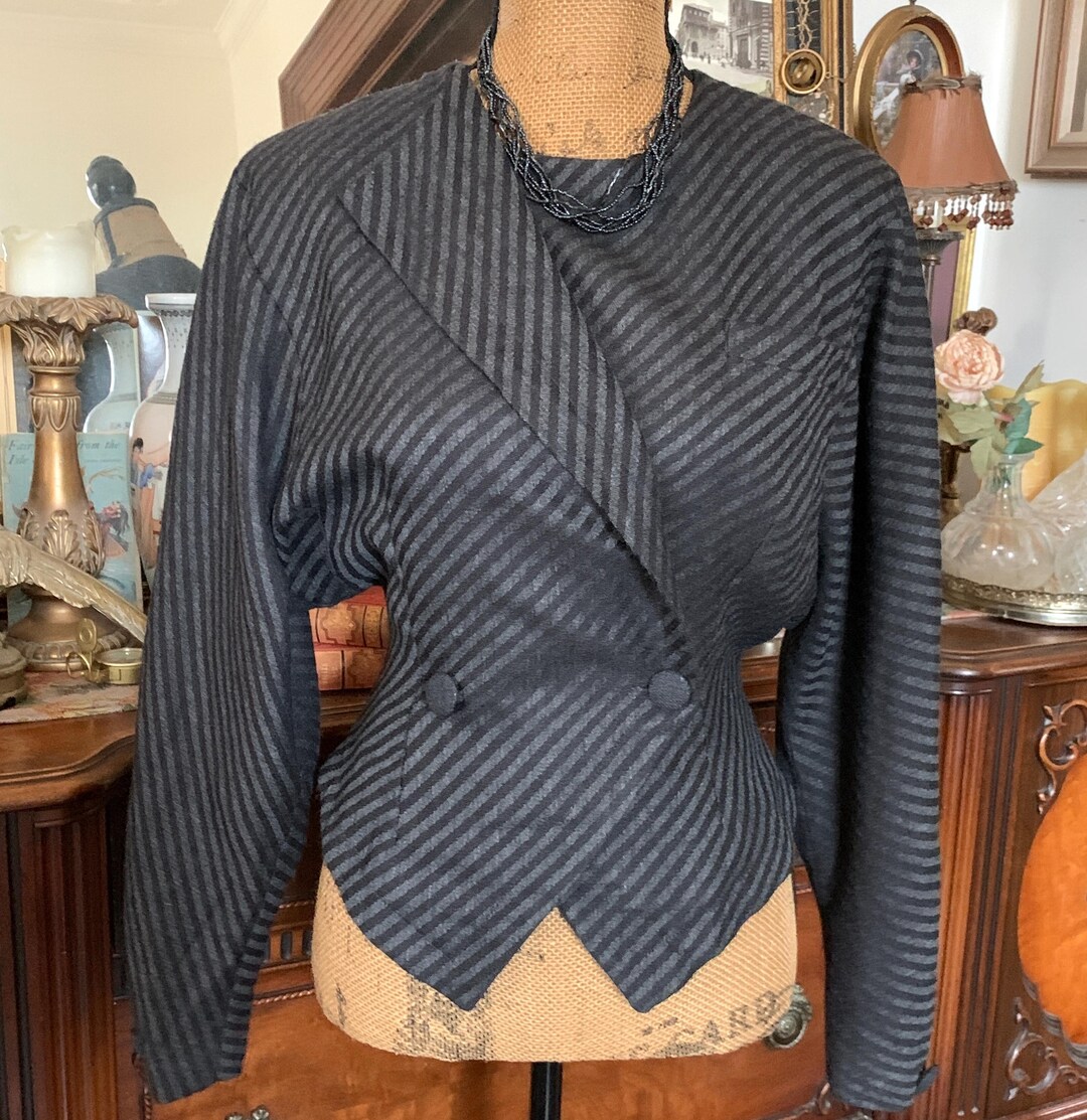 Vintage Classic 90's? Italian Wool Pin Striped Victorian-inspired ...