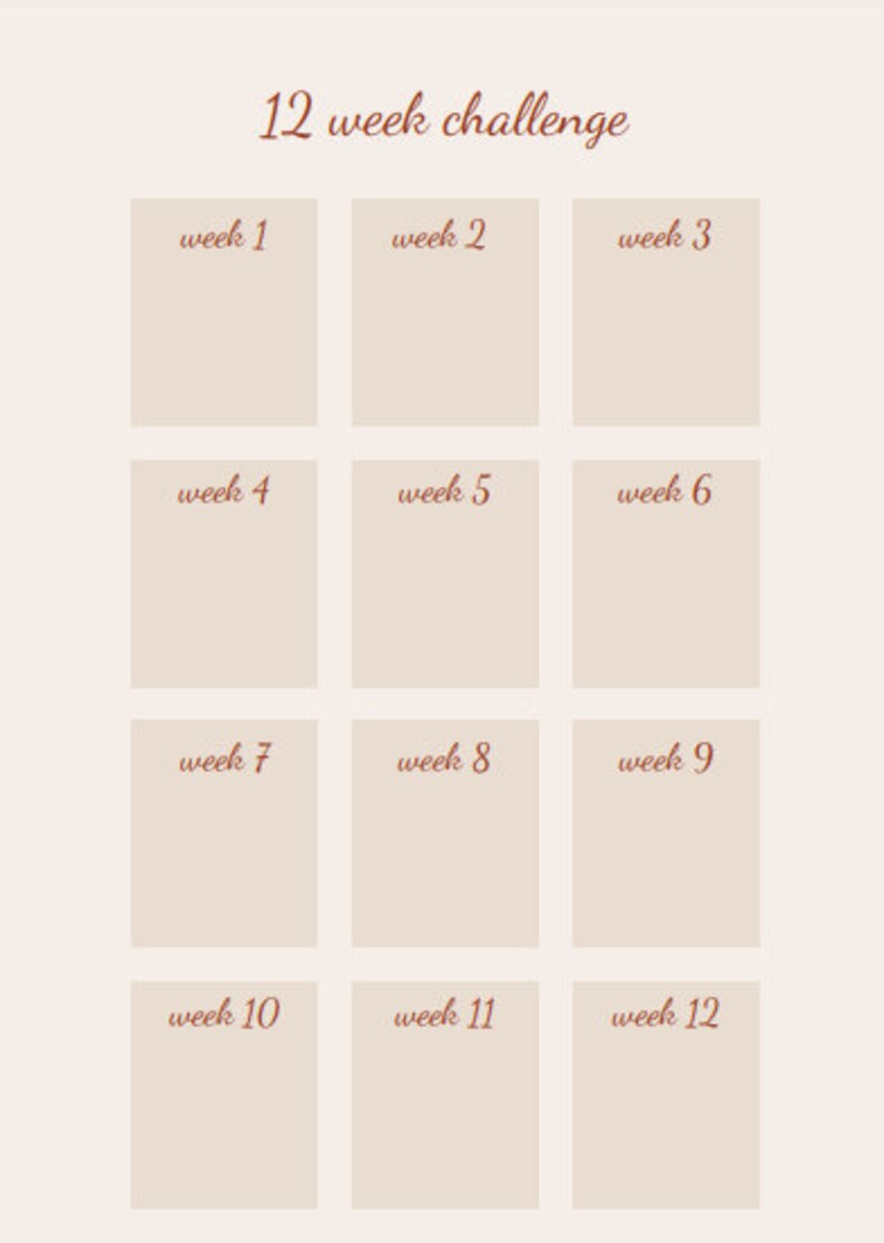 All-in-one Fitness Planner: 12-week Challenge Body - Etsy