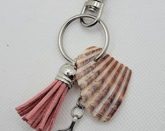 Gilded & Decoupaged Oyster Shell Keychain With Tassel - Etsy