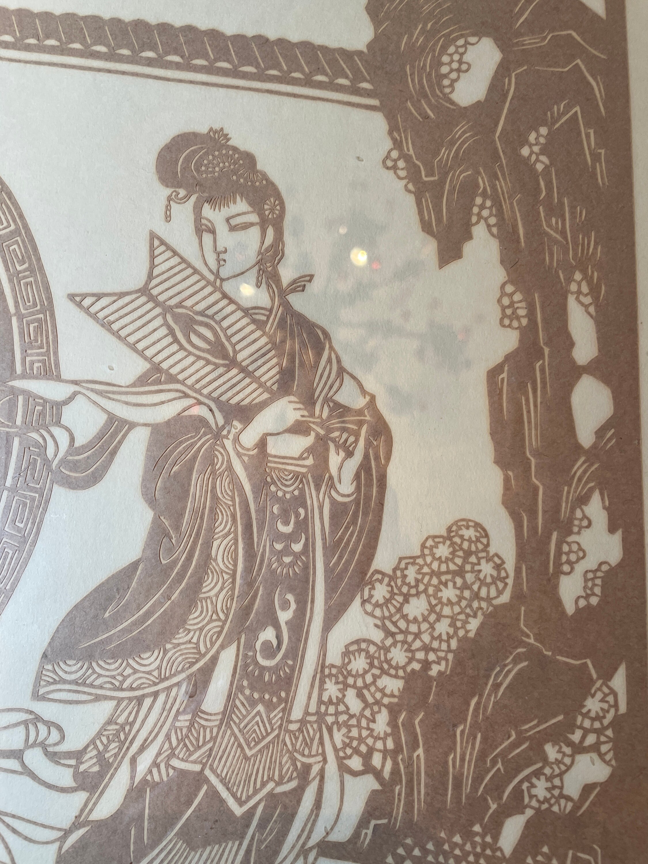 Vintage Japanese Paper Cutting Framed Folk Art Geisha - Etsy