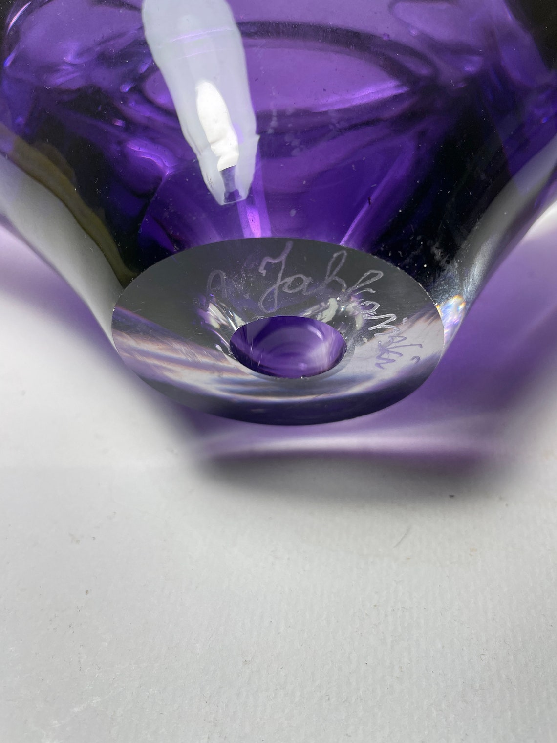 Adam Jablonski Art Glass Sculpture Purple - Etsy