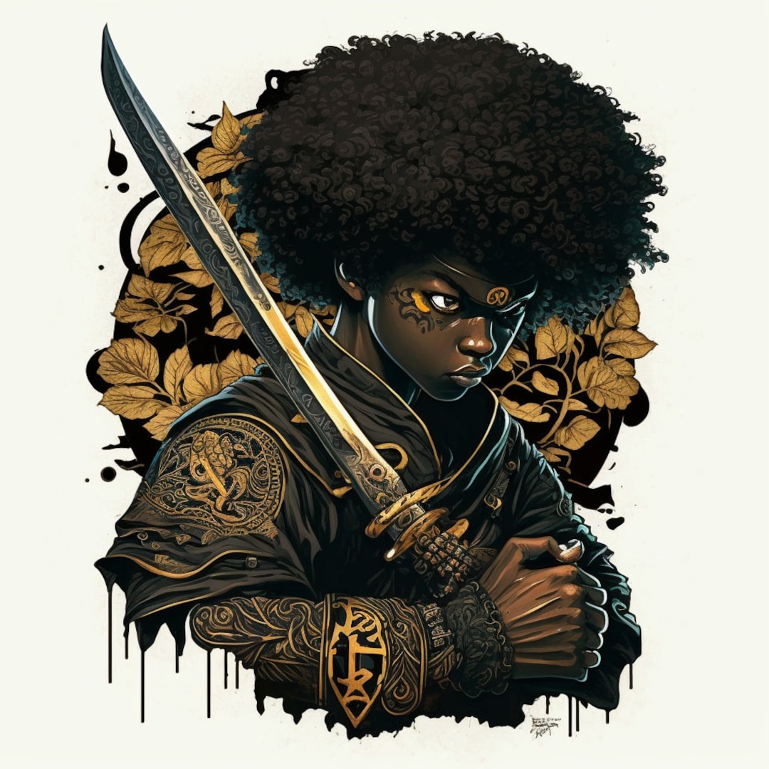 Afro Ninja Art | Ninja Graphics | Anime Inspired | Sublimation | Shirt ...