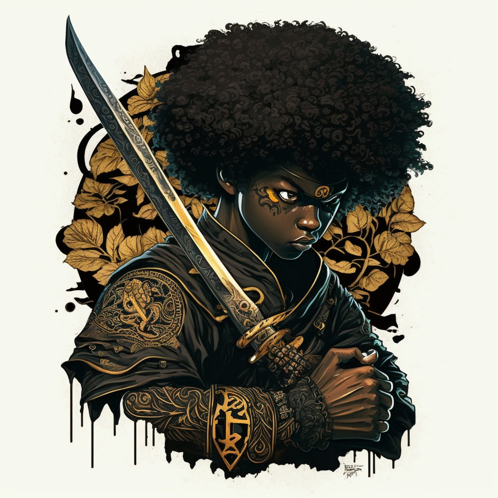 Afro Ninja Art | Ninja Graphics | Anime Inspired | Sublimation | Shirt ...