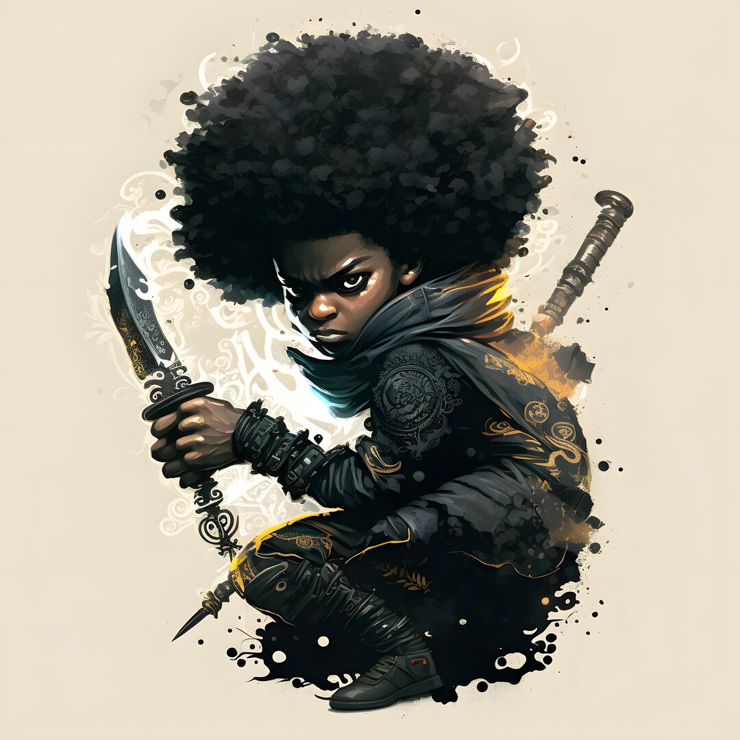 Afro Ninja Art | Ninja Graphics | Anime Inspired | Sublimation | Shirt ...