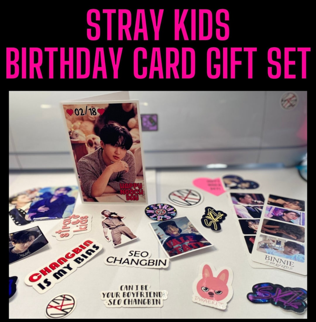 Custom Stray Kids Birthday Gift Set: Personalized Kpop Greeting Card ...