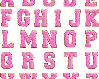 Light Pink Chenille Letter Patches, 3.12 Baby Pink Chenille Letters ...
