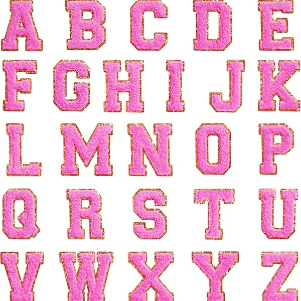 Pink Letter Patches - Etsy