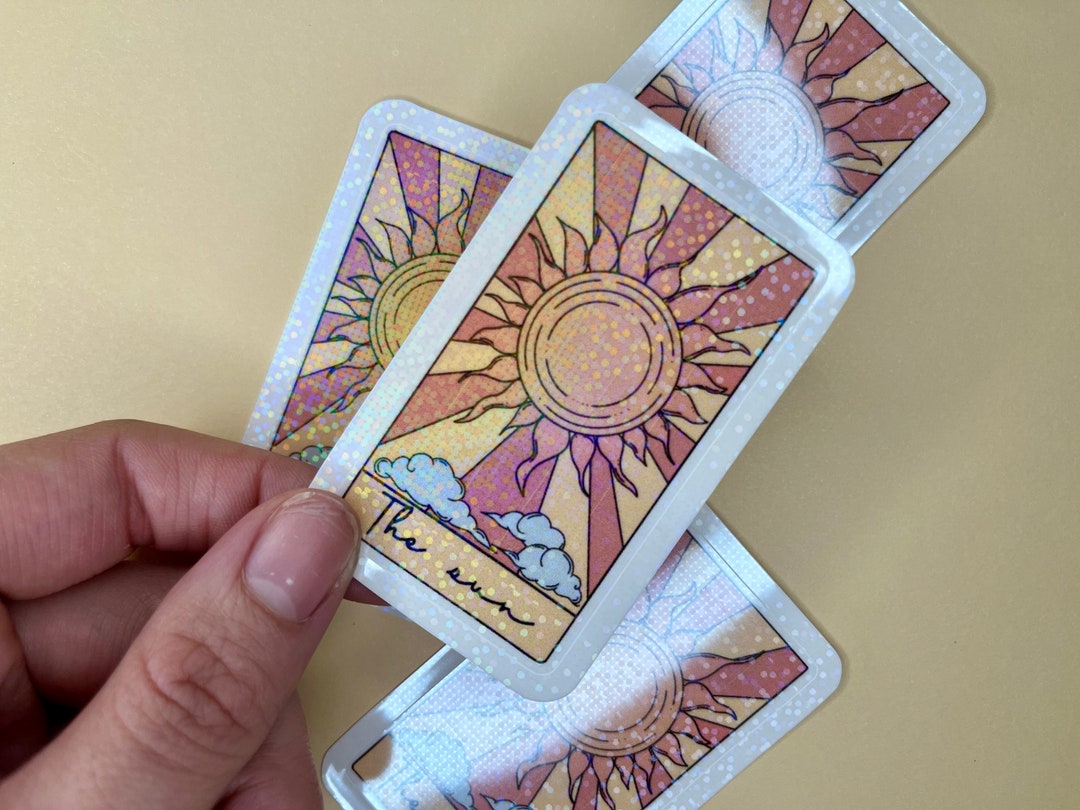 Sun Tarot Card Easy Peel Sticker - Etsy
