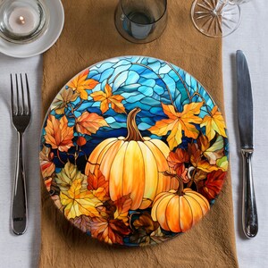 Bone China Pumpkin Plates Blue Fall Decor, Dinner Party Plates ...