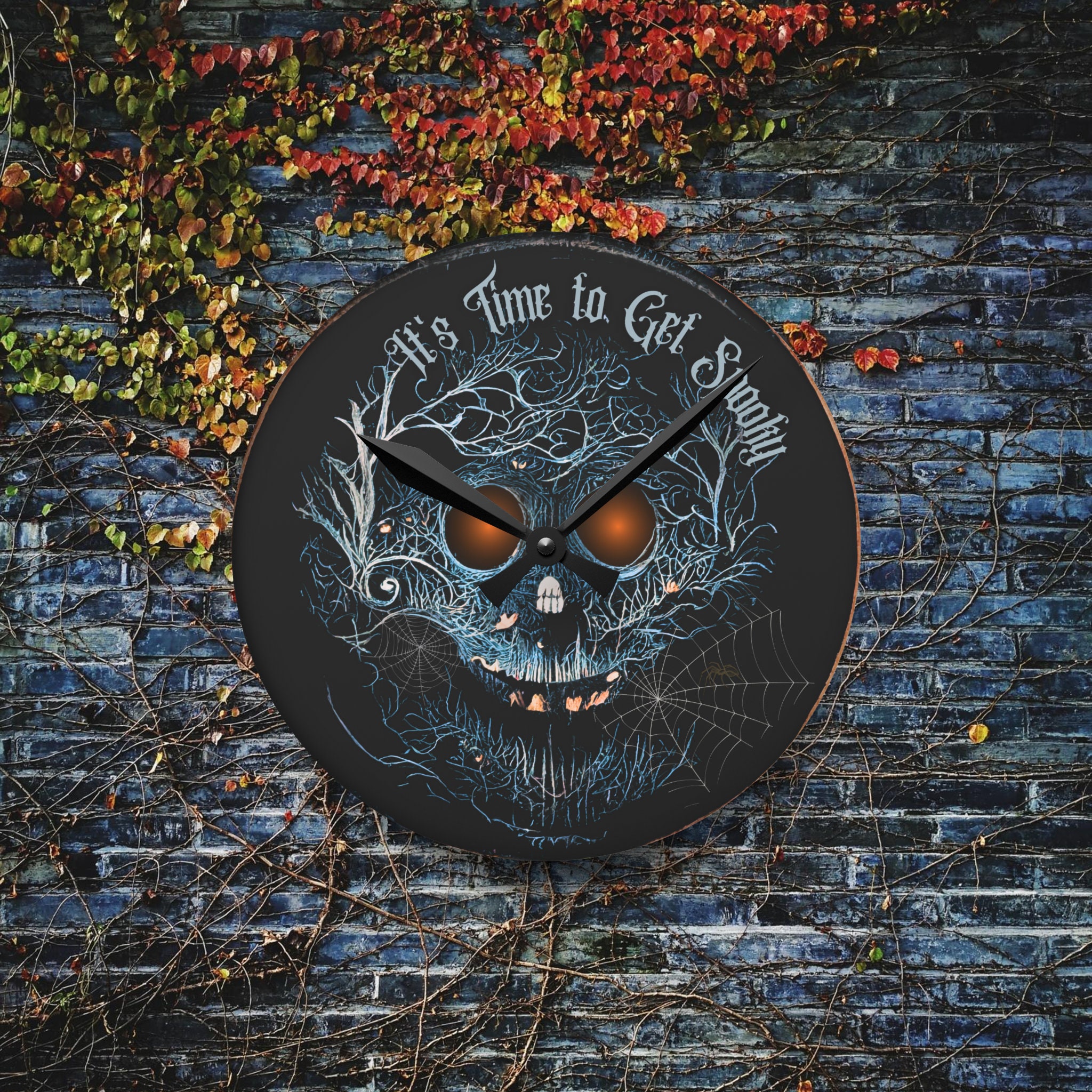 Creepy Halloween Hanging Decor Round Acrylic Wall Clock Halloween ...