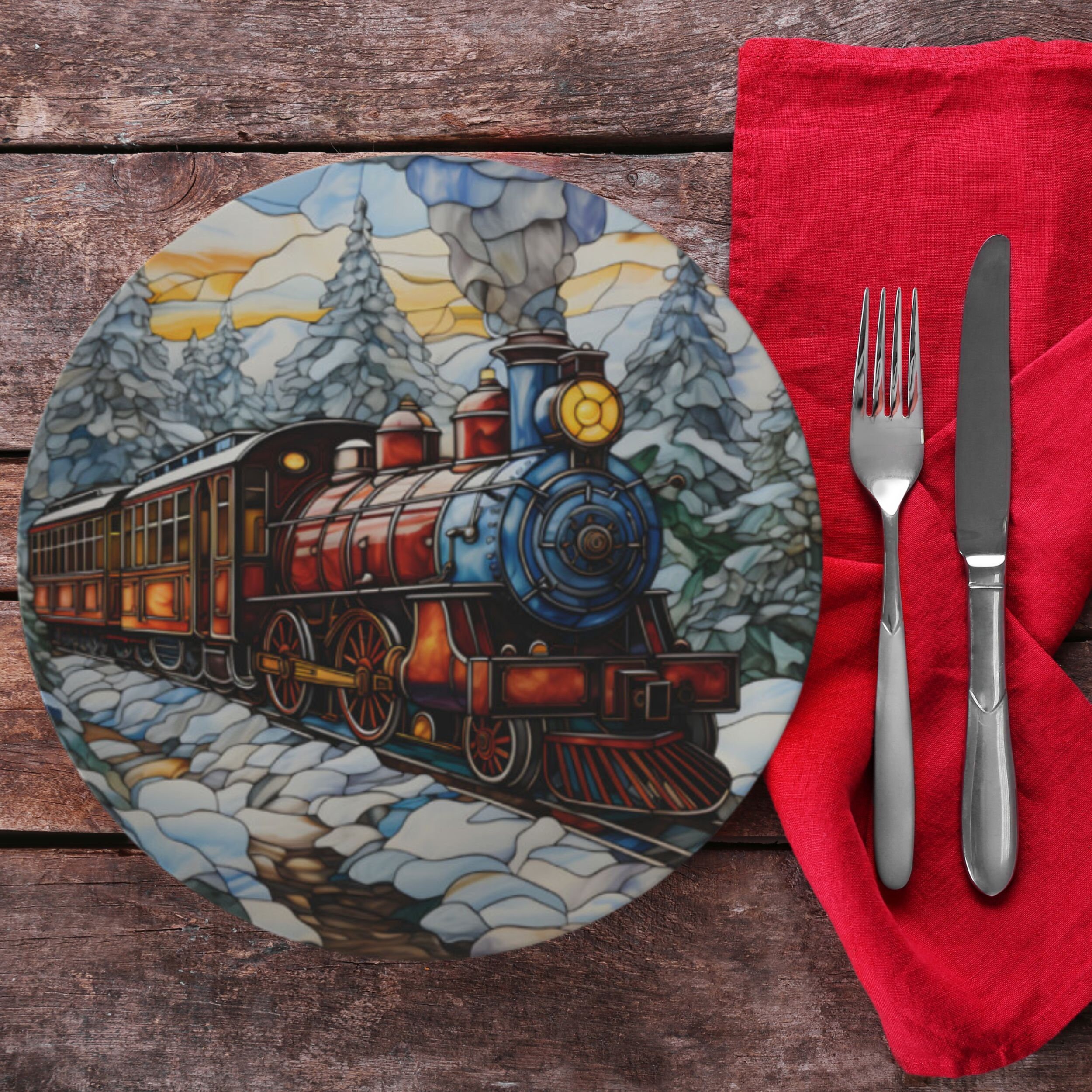 Bone China Christmas Train Dinner Plate Christmas Kitchen - Etsy