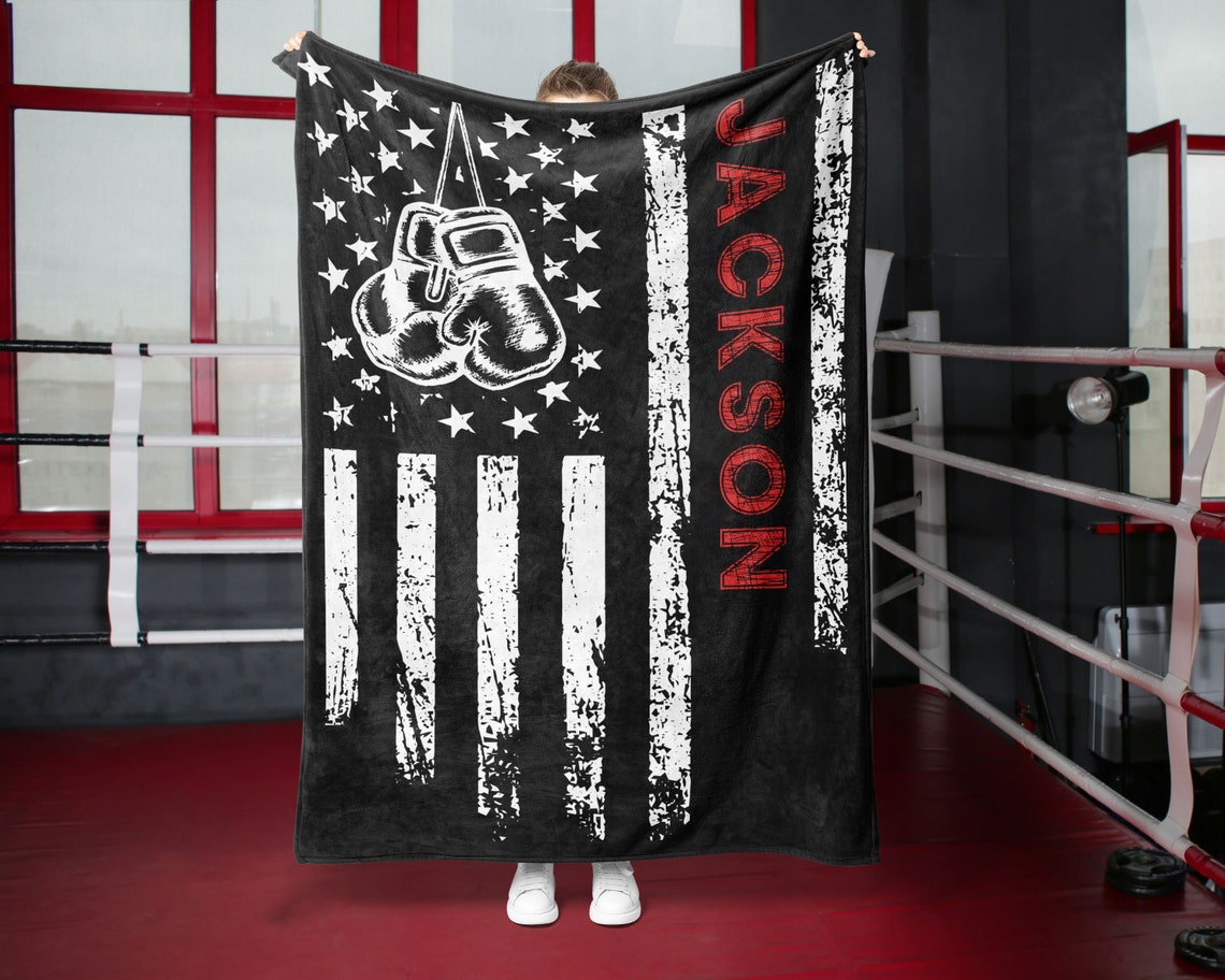 Personalized Boxing Blanket Gift for Boxer, Boxing Coach Gift Custom ...