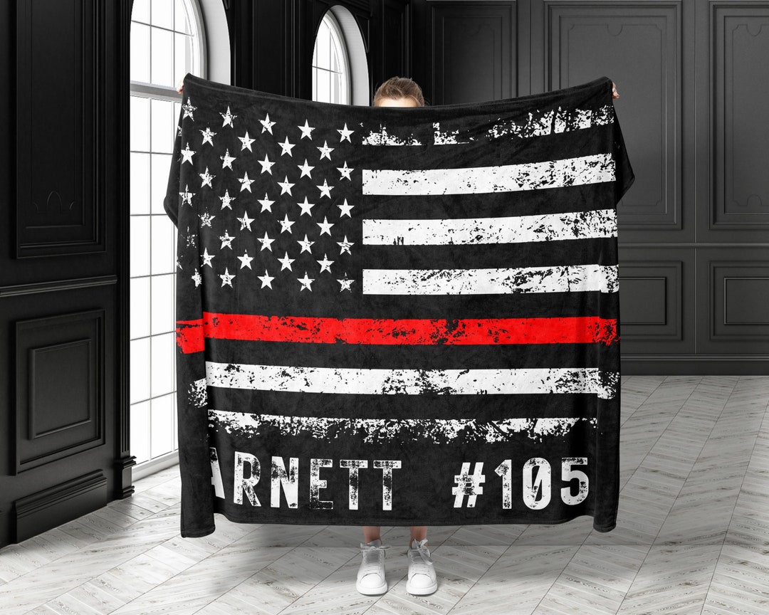 Fire Academy Graduation Flag Blanket, Personalized Firefighter Gift for ...