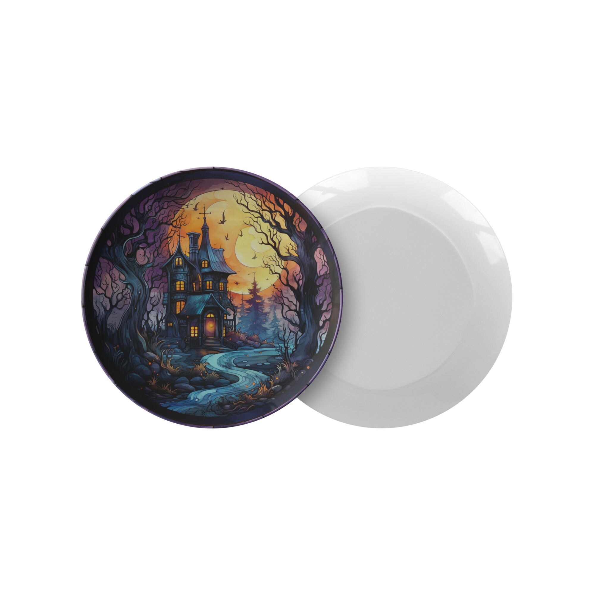 Thermosaf Polymer Halloween Plates Haunted Mansion Haunted House Decor ...