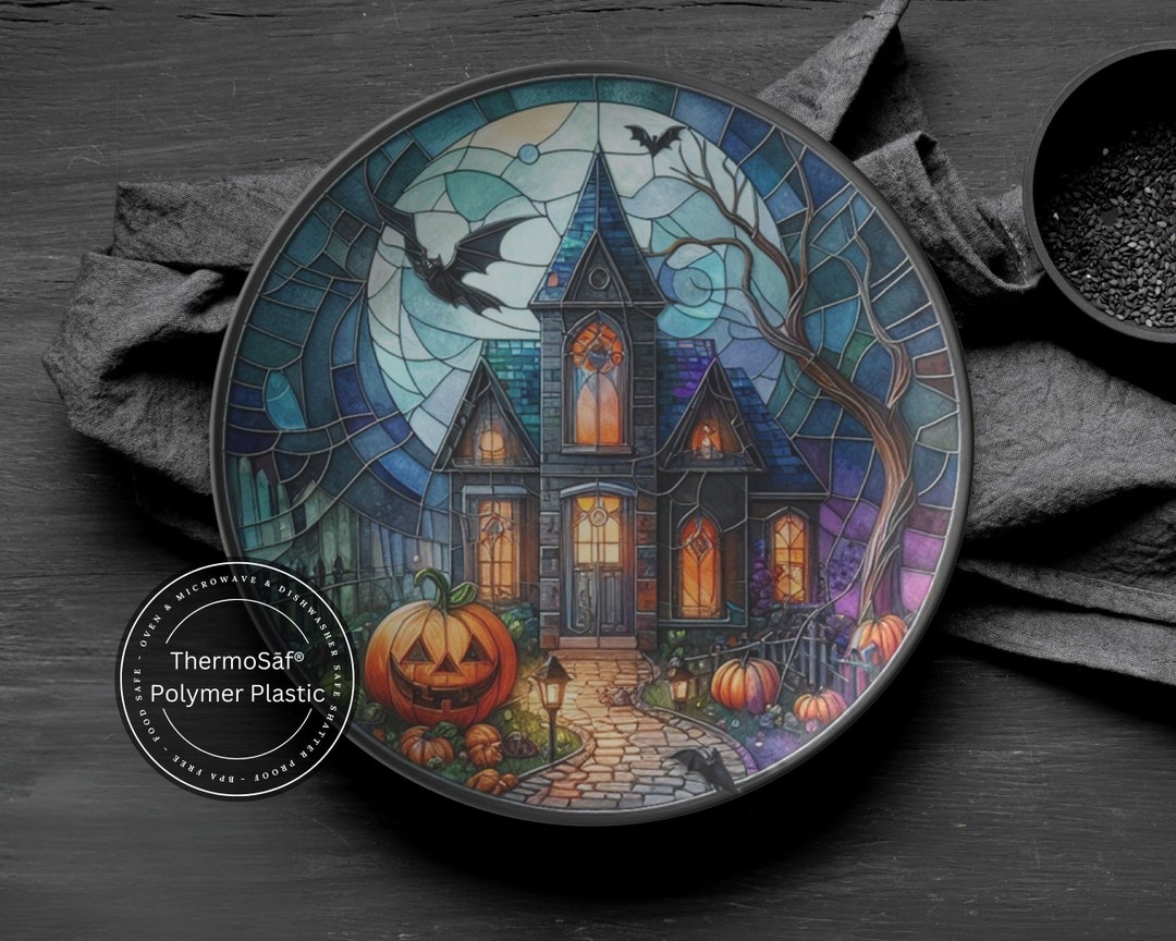 Haunted Mansion Halloween Plates Haunted House Decor, Halloween Party ...