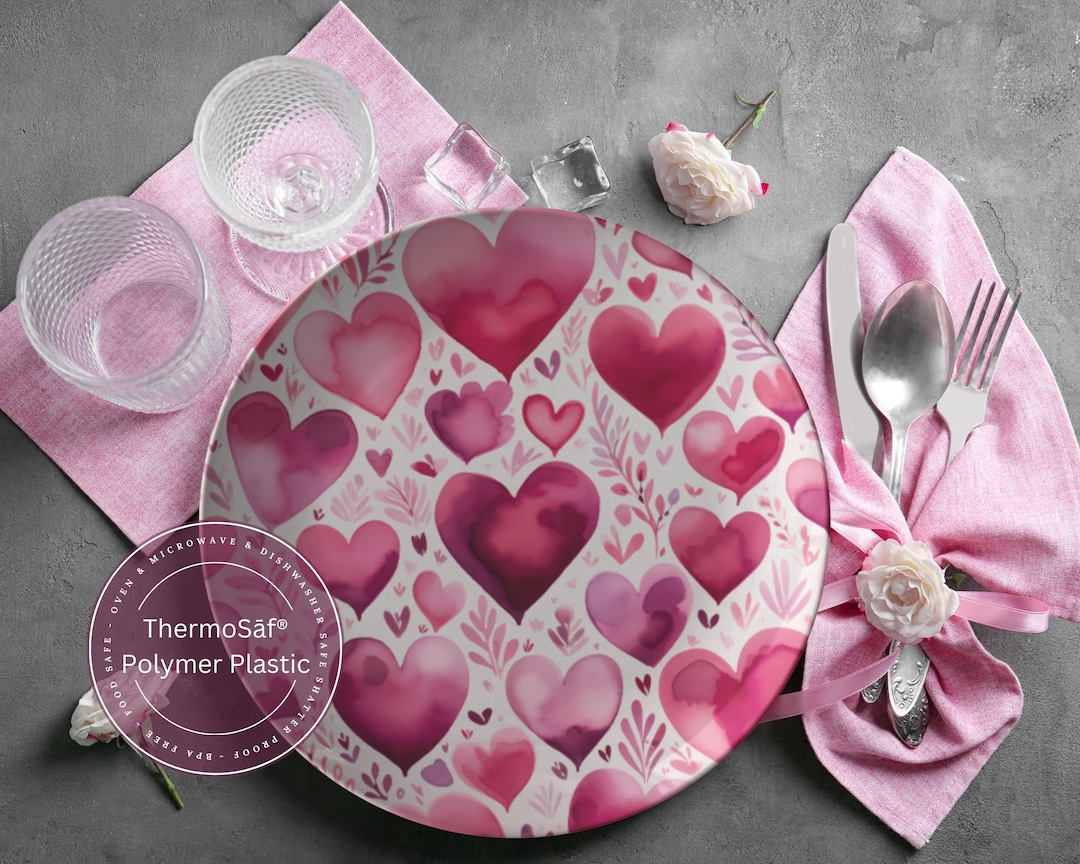 Thermosaf Polymer Dinner Plates Valentine Plates, Valentines Day Decor ...