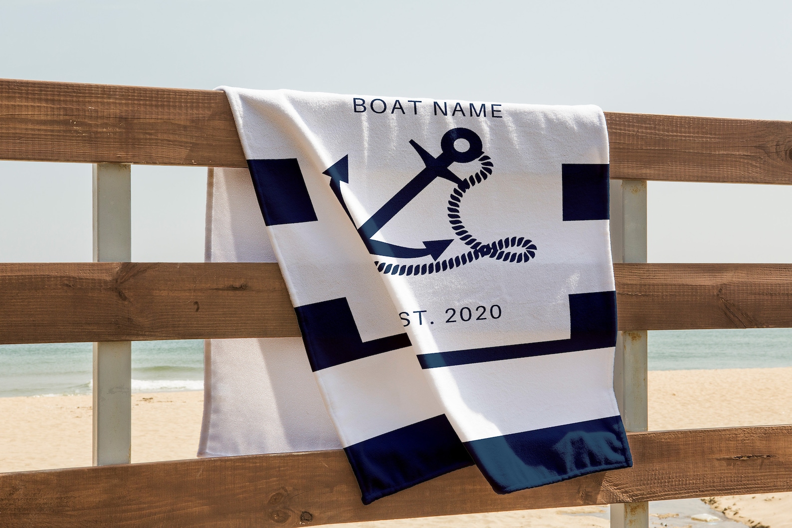 Custom Boat Towel Nautical Decor Large Beach Towel Boat Gifts ...