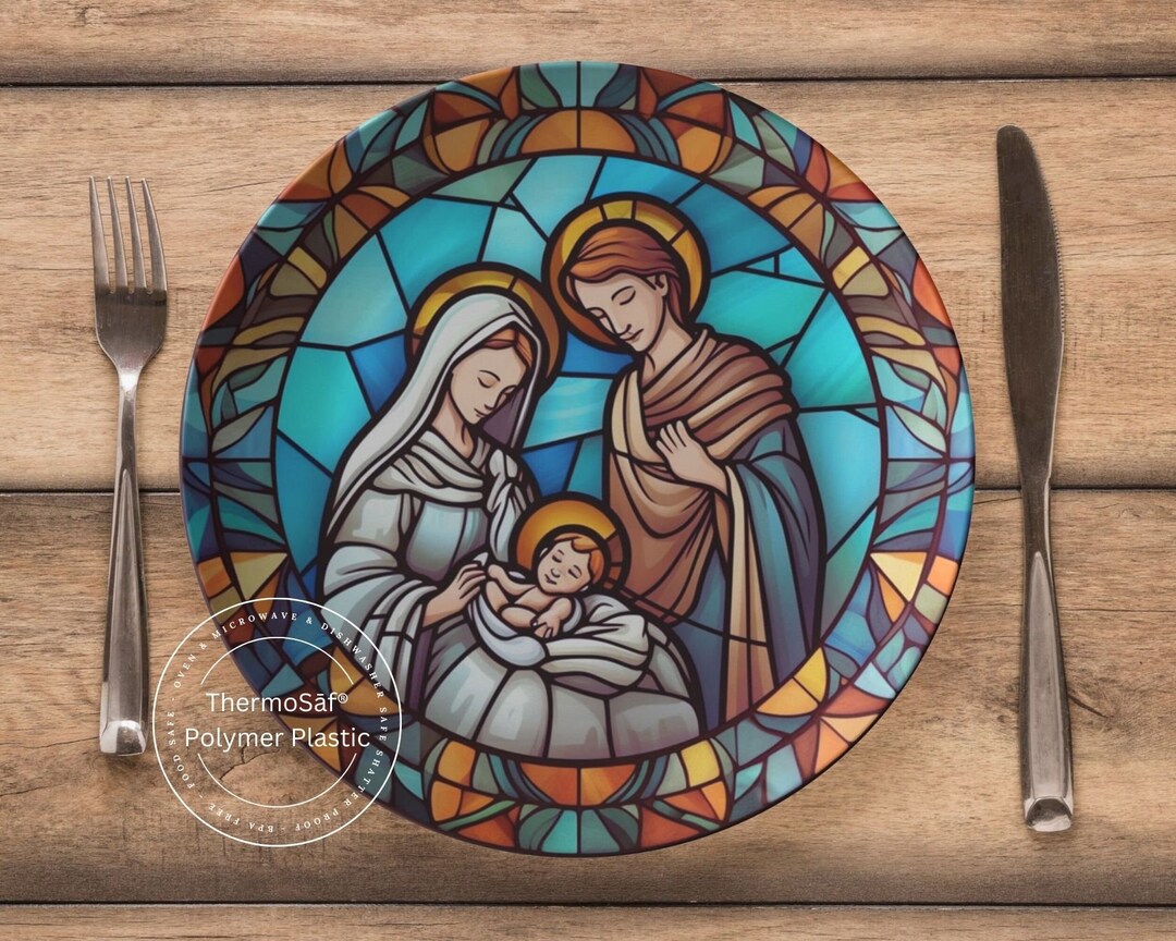 Thermosaf Polymer Christmas Nativity Scene Dinner Plate, Christmas ...