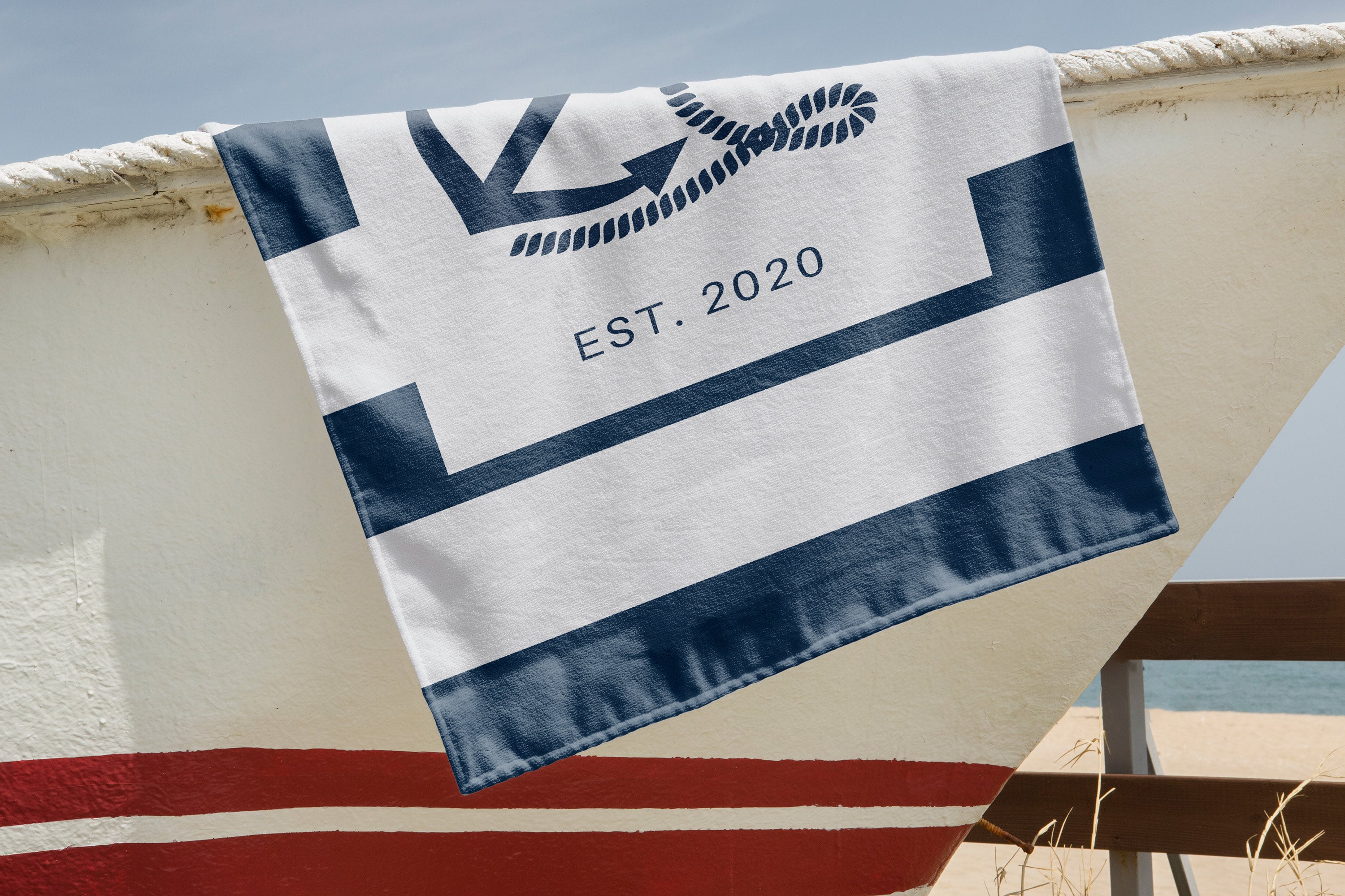 Custom Boat Towel Nautical Decor Large Beach Towel Boat Gifts ...