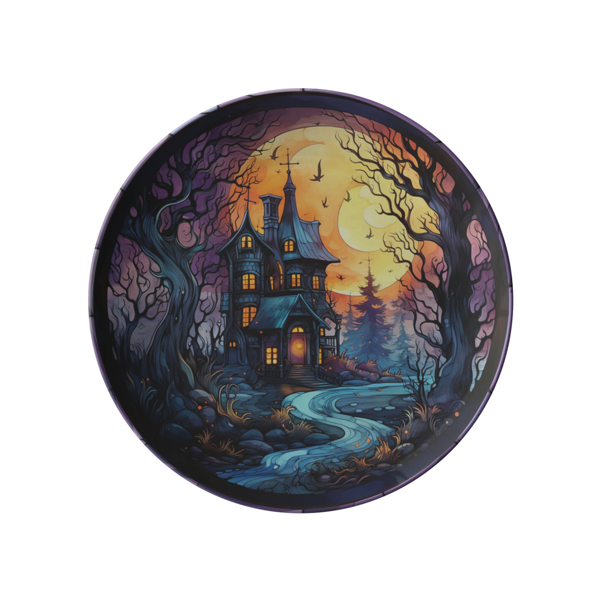 Thermosaf Polymer Halloween Plates Haunted Mansion Haunted House Decor ...
