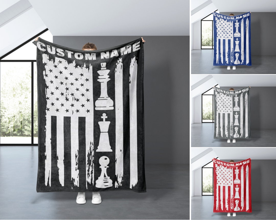 Personalized Chess Blanket Chess Player Gift, Flag Blanket Custom Chess ...