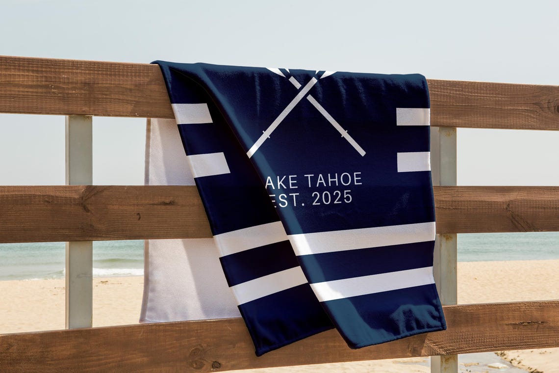 Custom Boat Towel Lakehouse Decor, Large Beach Towel Sailing Gift ...