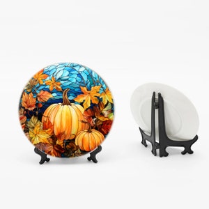 Bone China Pumpkin Plates Blue Fall Decor, Dinner Party Plates ...