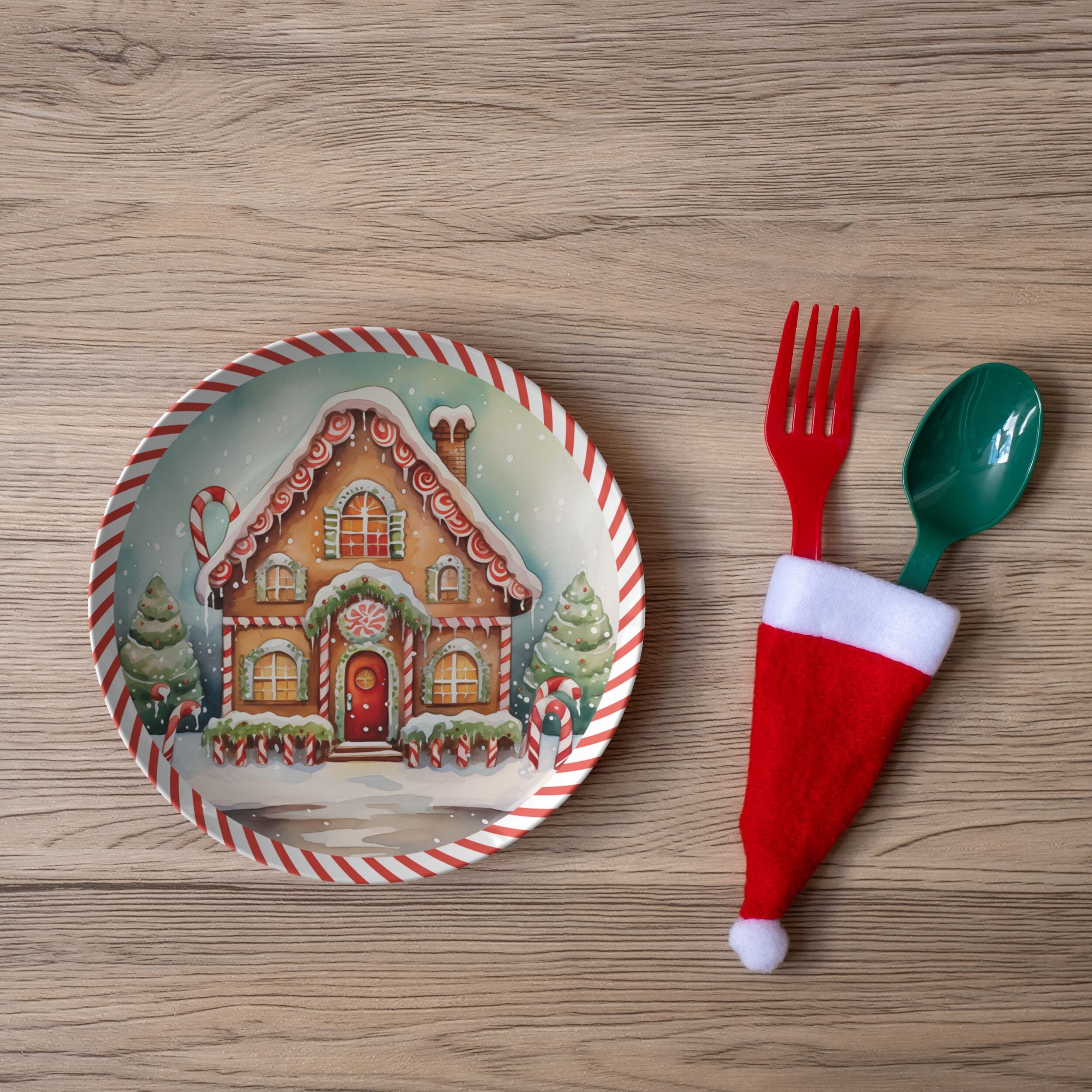 Thermosaf Polymer Gingerbread House Christmas Plate, Gingerbread ...