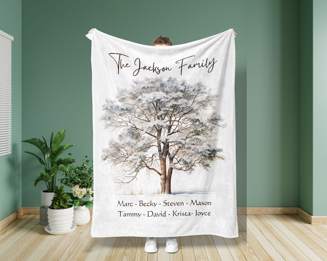 Family Tree Blanket Personalized Family Keepsake, Throw Blanket Gift ...