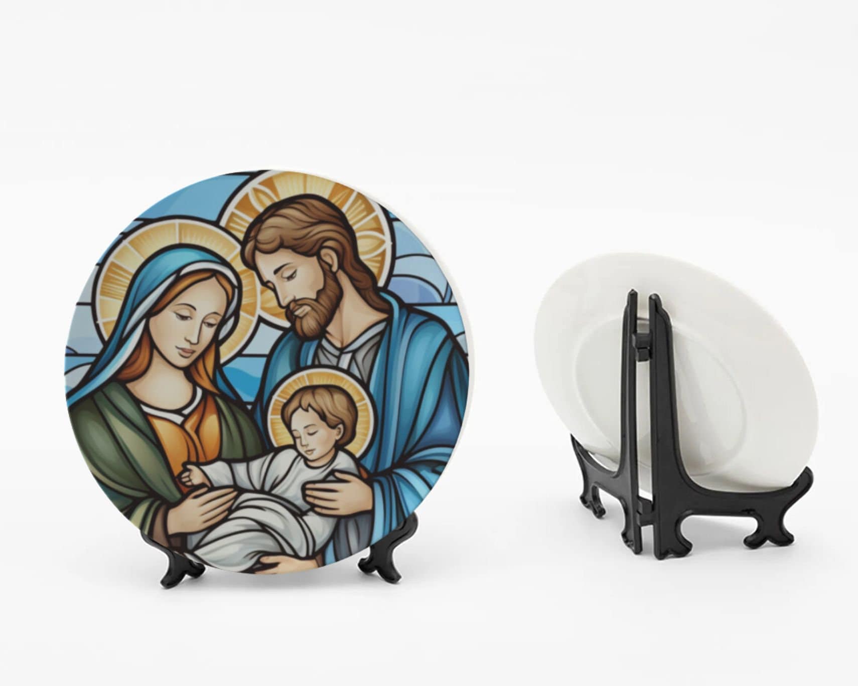 Bone China Christmas Nativity Scene Dinner Plate, Christmas Kitchen ...