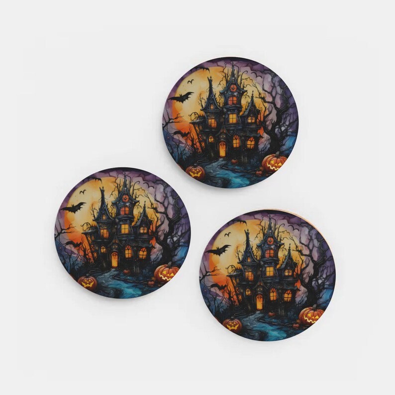 Bone China Halloween Haunted Mansion Plates Haunted House - Etsy