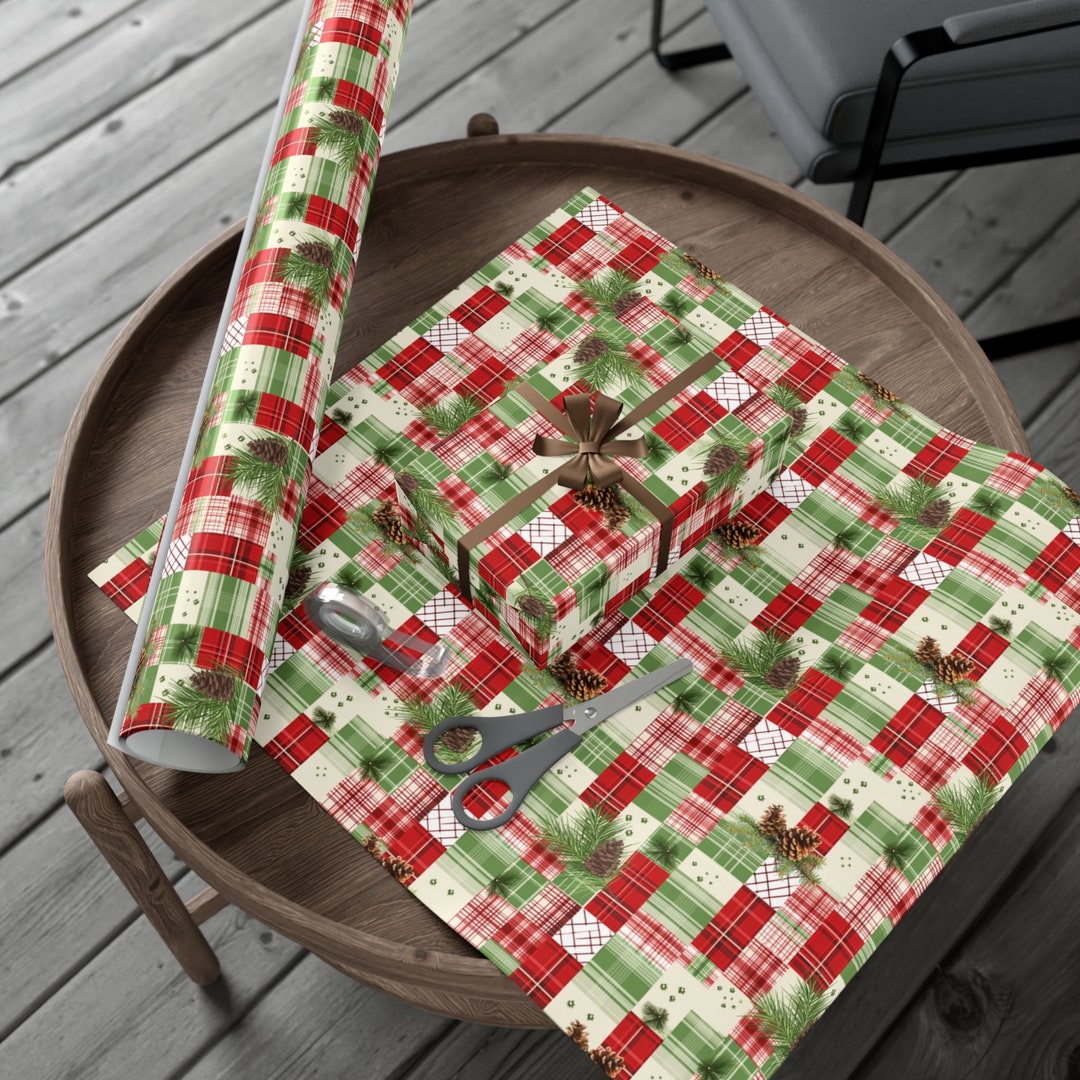 Rustic Plaid Wrapping Paper, Rustic Wrapping Paper Christmas Gift Wrap ...