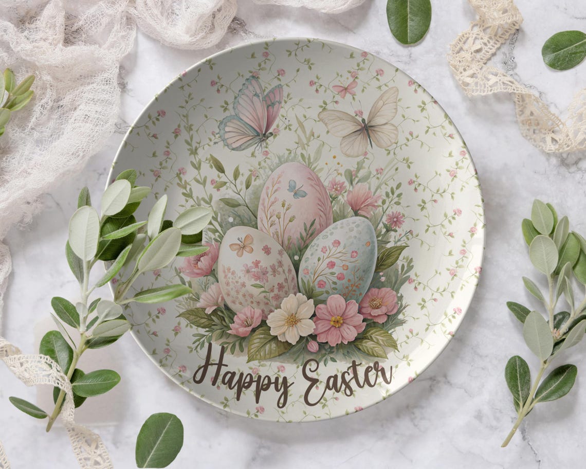 Happy Easter Plates, Easter Brunch Table Decor Prayer Luncheon Plate ...