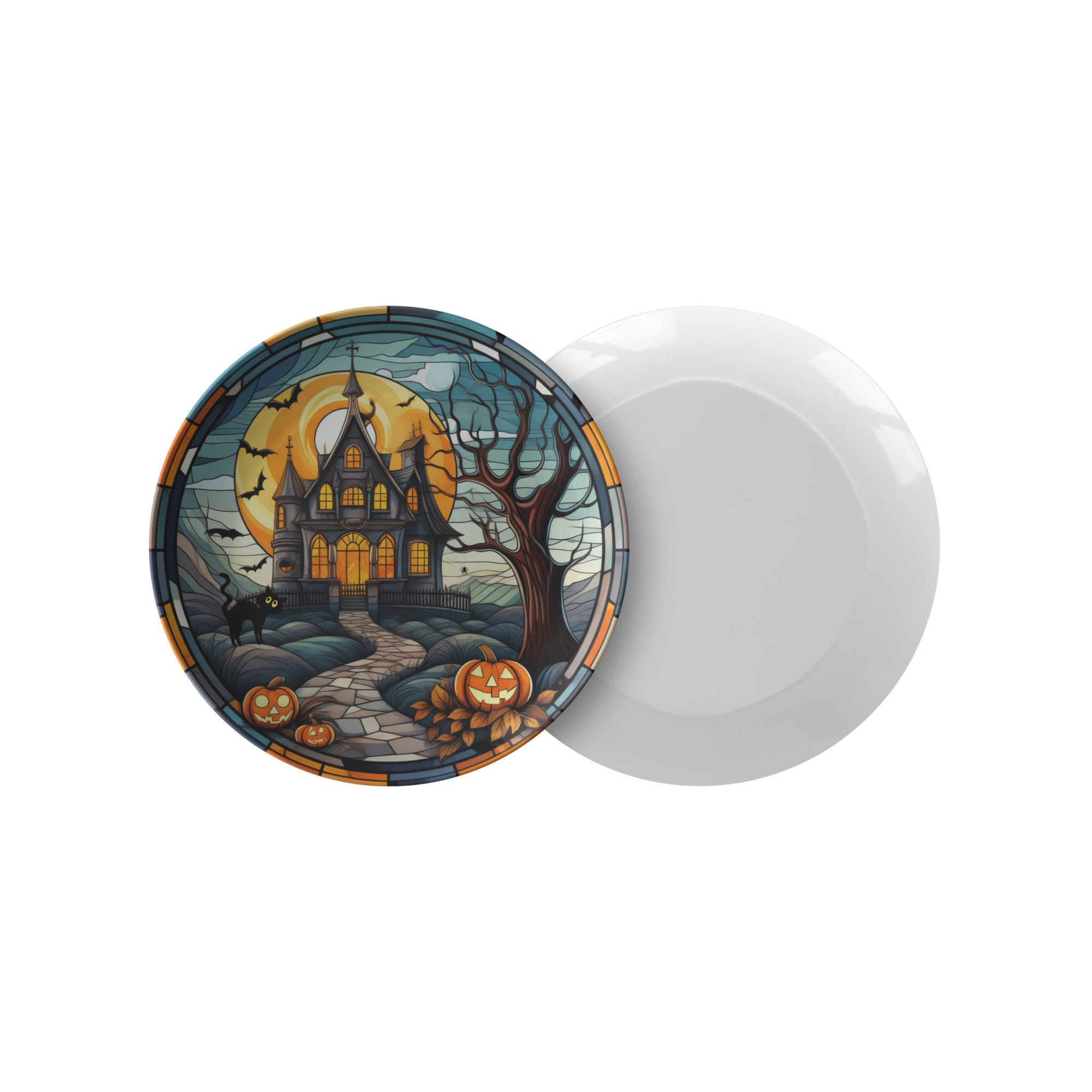 Halloween Plates Haunted Mansion Haunted House Decor Halloween Party ...