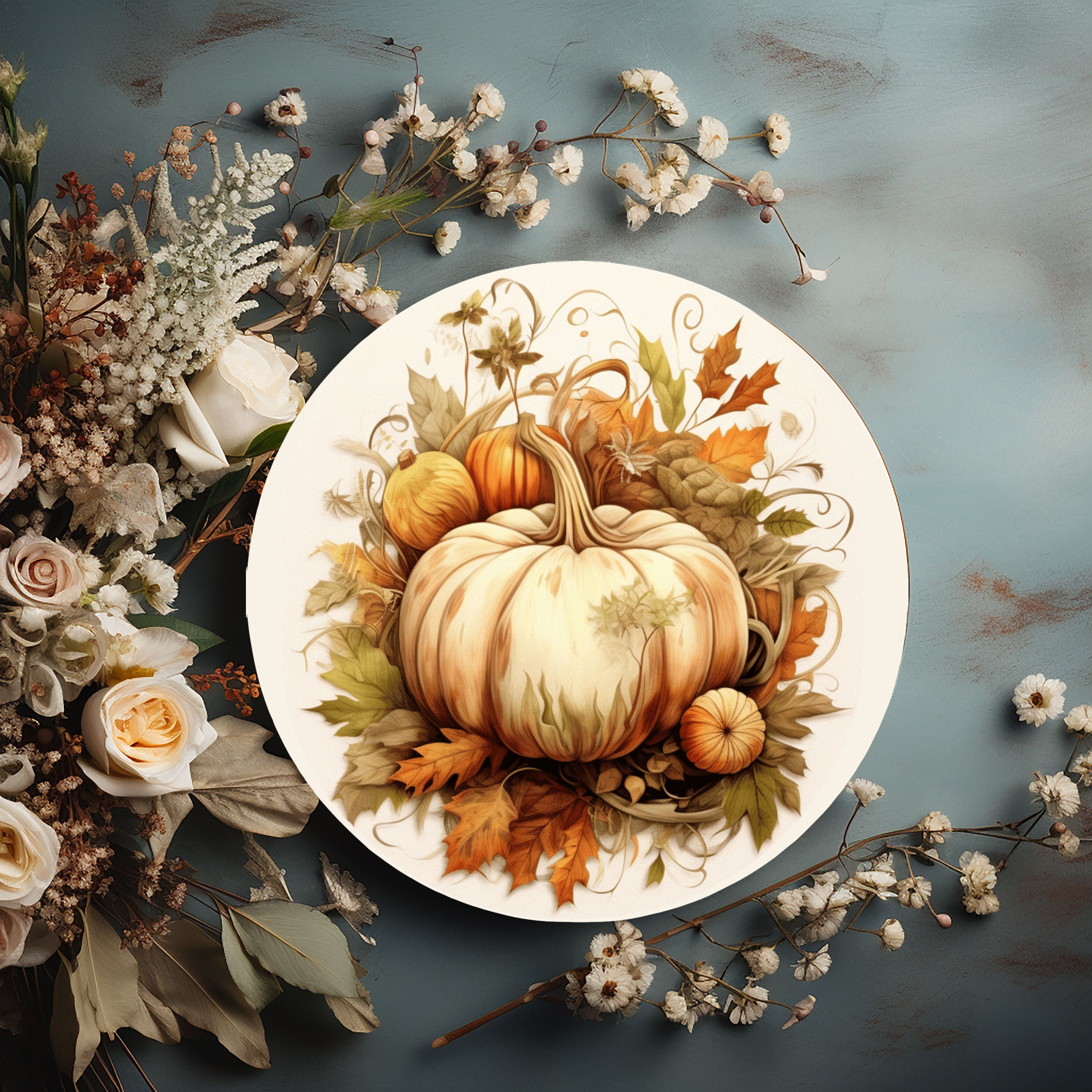 Bone China Pumpkin Plates White Pumpkin Plates Cottagecore Kitchen ...