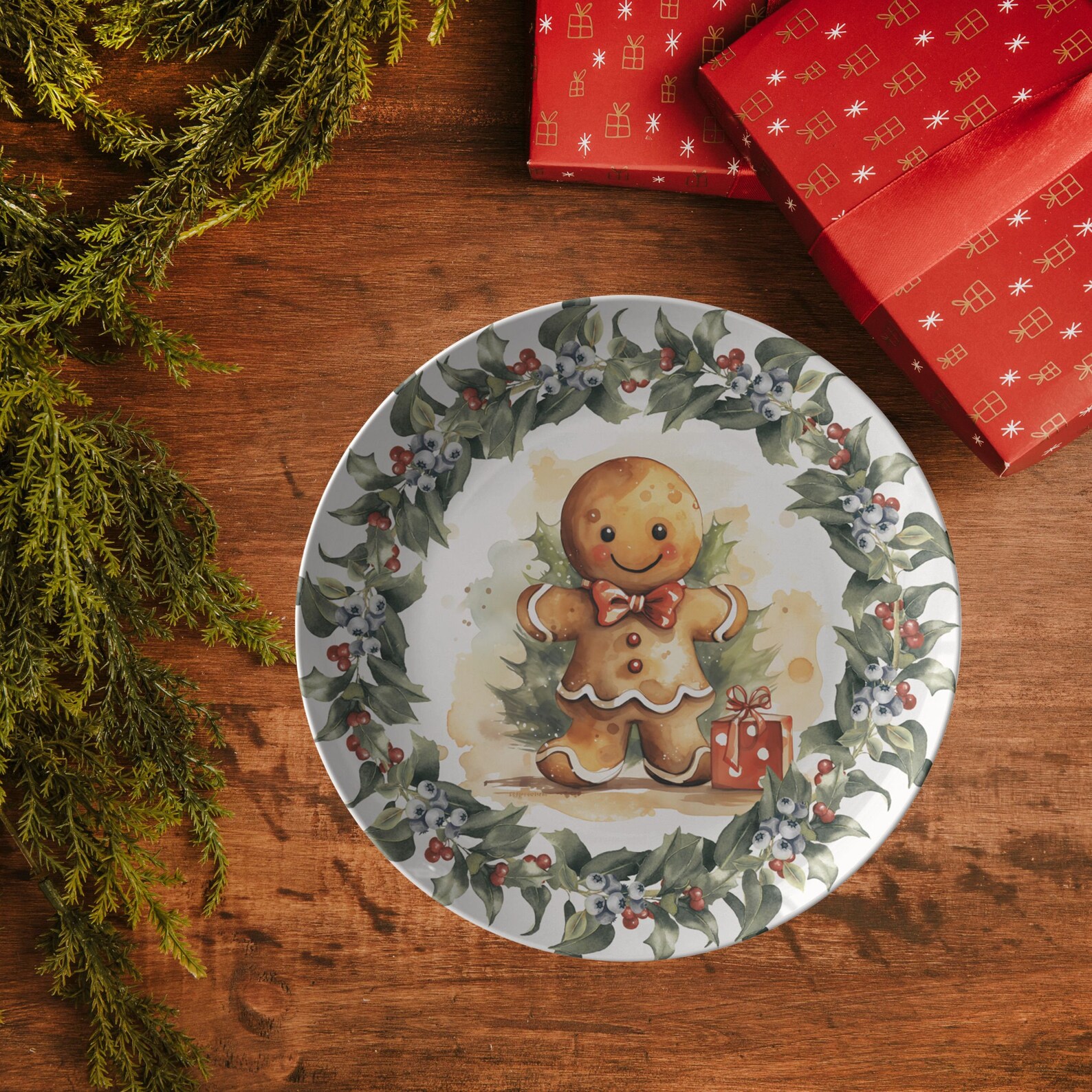 Thermosaf Polymer Gingerbread Man Christmas Plate, Gingerbread ...