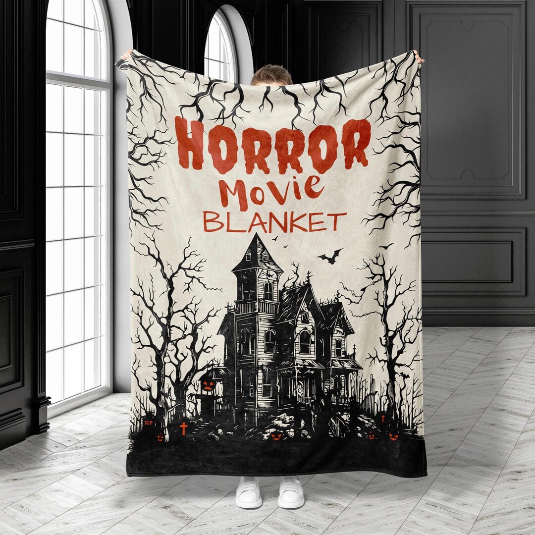 Horror Movie Blanket Horror Fan Gift, Scary Movie Night Haunted House ...