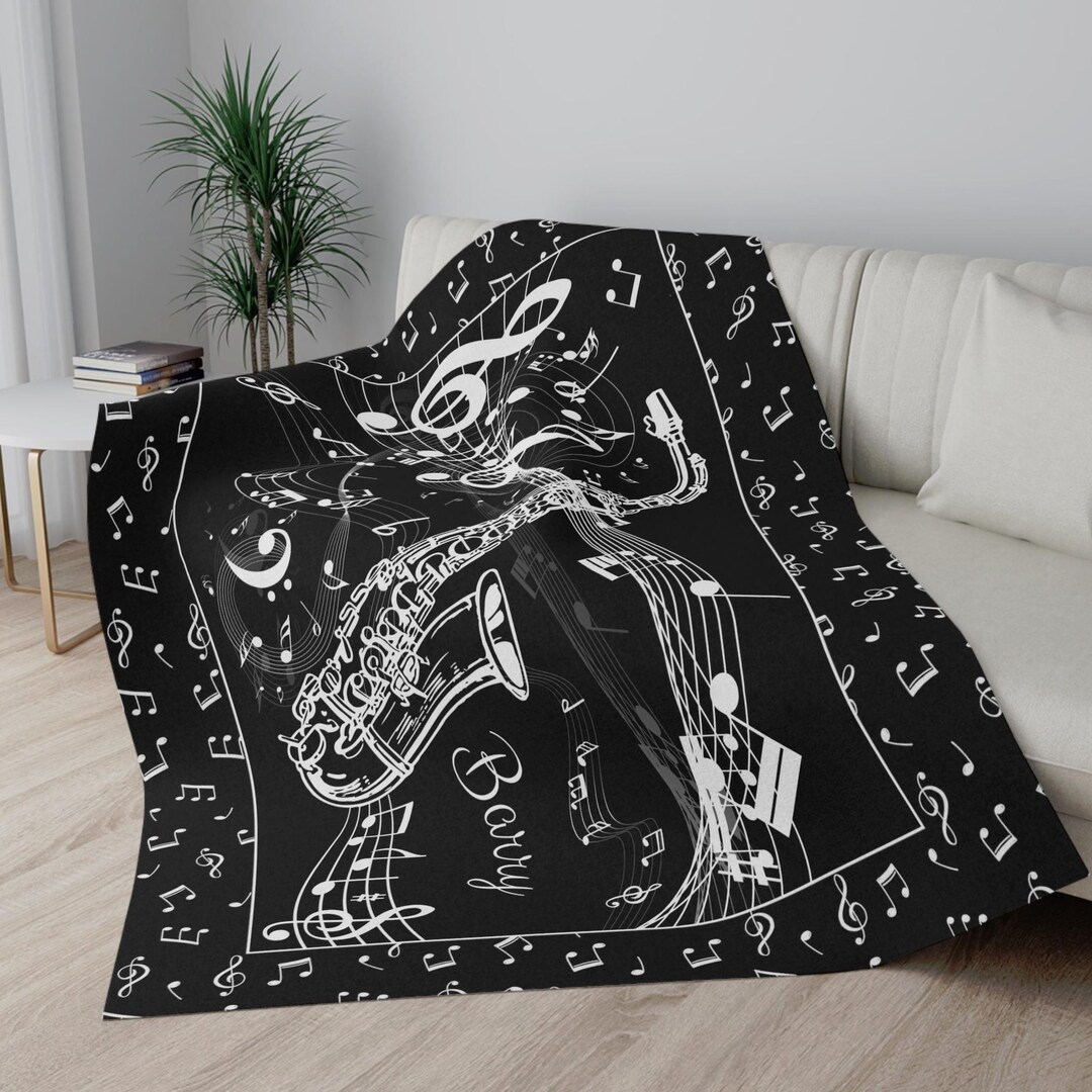 Personalized Saxophone Player Gift Custom Saxophone Blanket, Customized ...