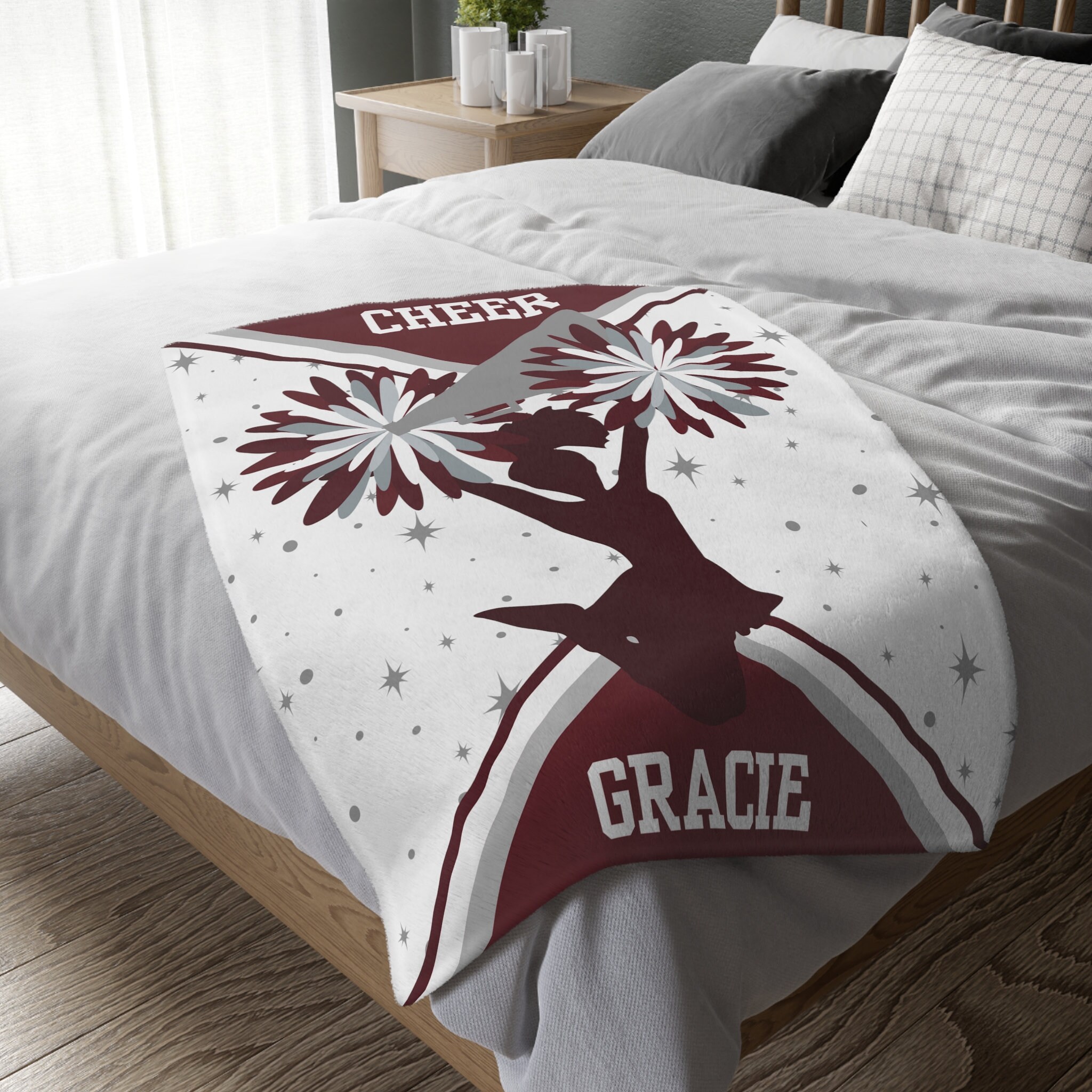 Personalized Cheerleader Blanket Cheer Gift for Girls, Minky Throw ...