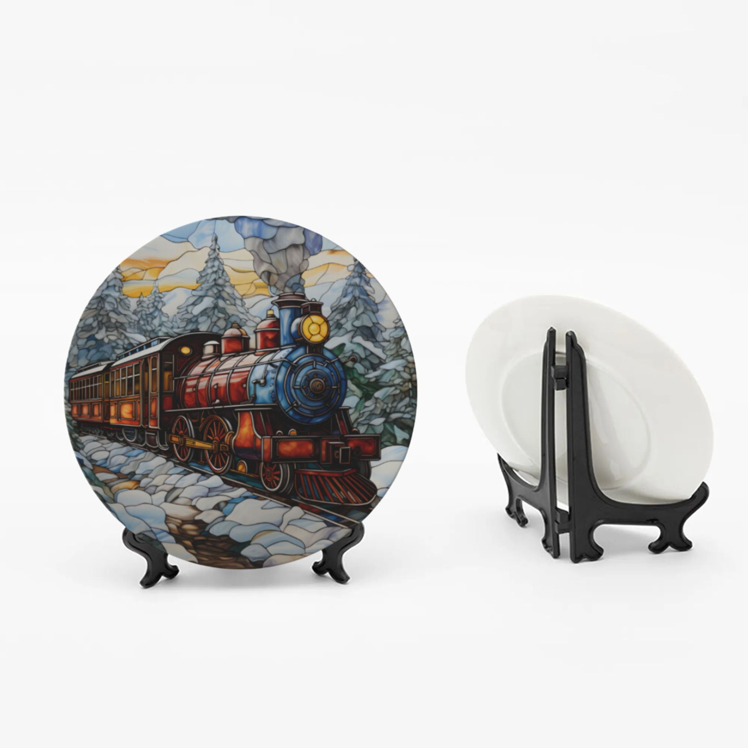 Bone China Christmas Train Dinner Plate Christmas Kitchen - Etsy