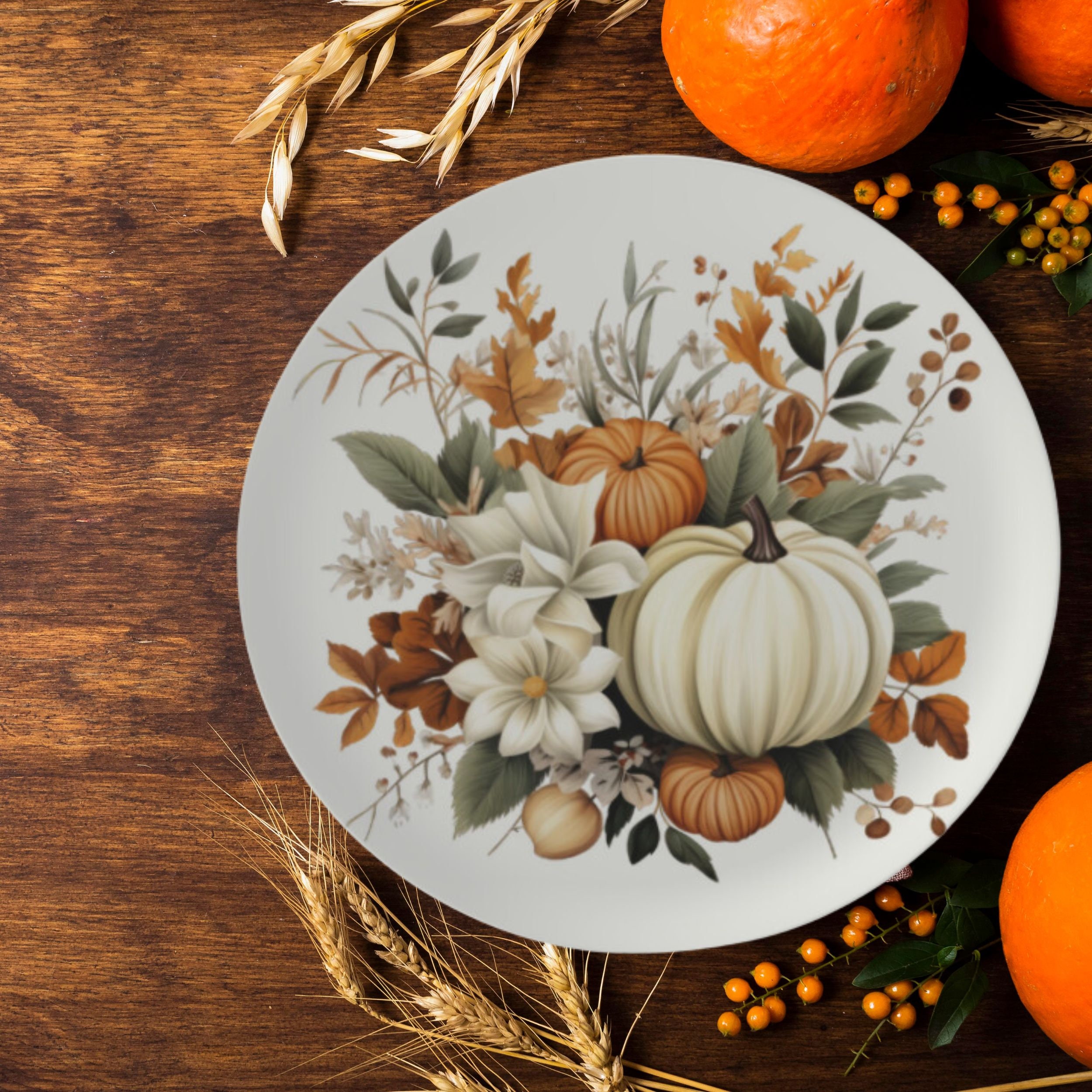 Bone China Pumpkin Plates White Pumpkin Plates Thanksgiving Dinnerware ...