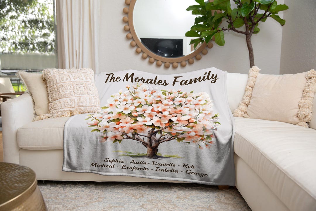 Family Tree Blanket Personalized Family Keepsake, Throw Blanket Gift ...