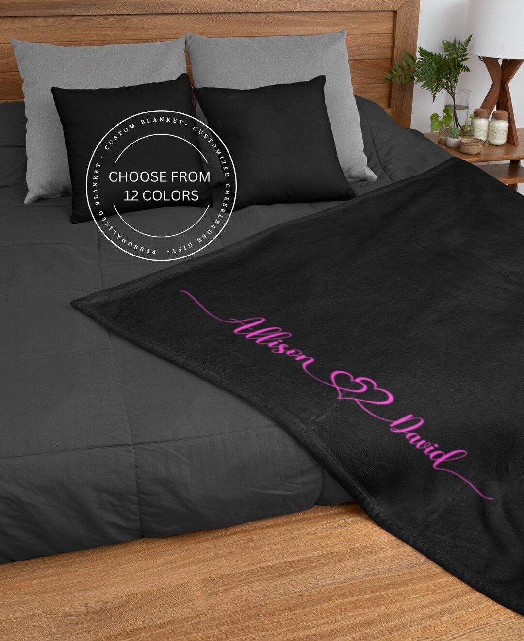Custom Couple Blanket Personalized Gift for Couples, Stadium Blanket ...