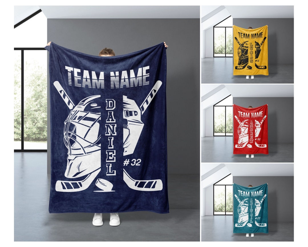 Personalized Hockey Blanket Custom Hockey Gift, Hockey Team Gifts ...